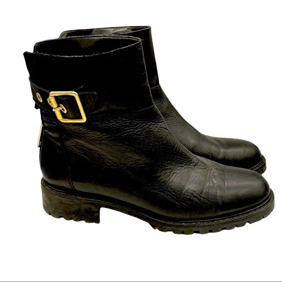 Zara | Shoes | Zara Basic Collection Moto Style Leather Ankle Boots Sz ...